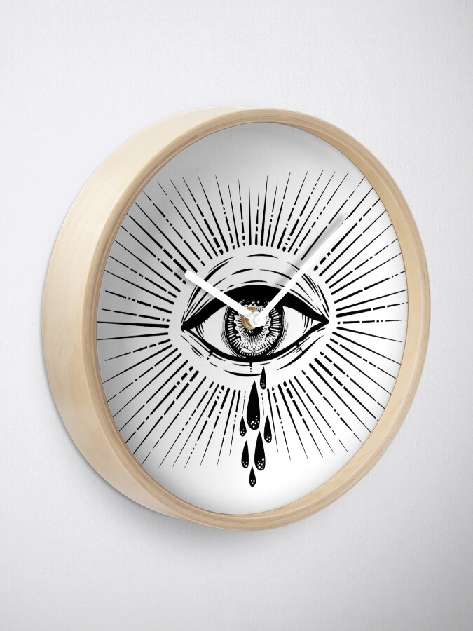 "All seeing eye crying watery tears." Clock by KatjaGerasimova | Redbubble