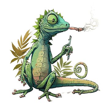 "Cool Lizard Smoking a Joint - Original Art Print" Sticker for Sale by ...