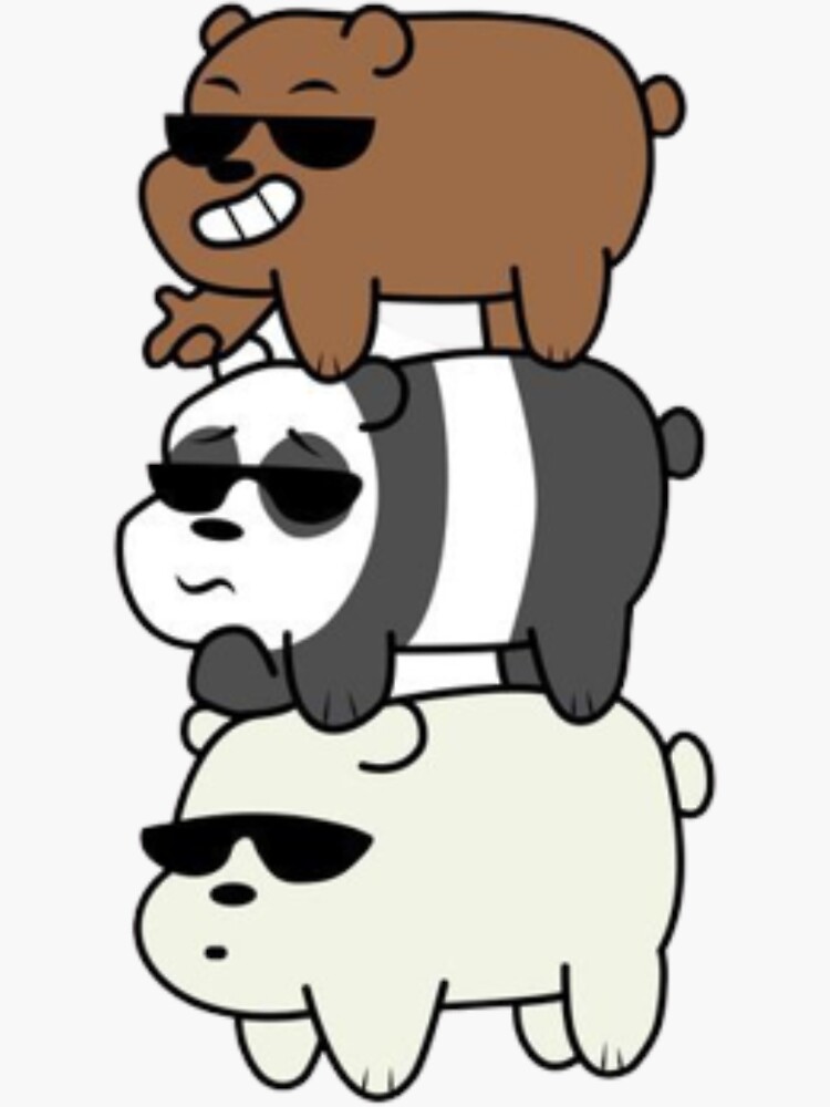 "We Bare Bears Stack" Sticker for Sale by viverradesigns | Redbubble