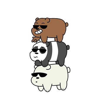 "We Bare Bears Stack" Sticker for Sale by viverradesigns | Redbubble