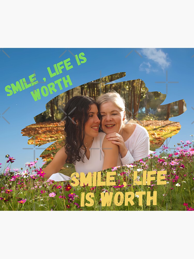 "smile , life is worth 2" Sticker for Sale by Sofishooop | Redbubble