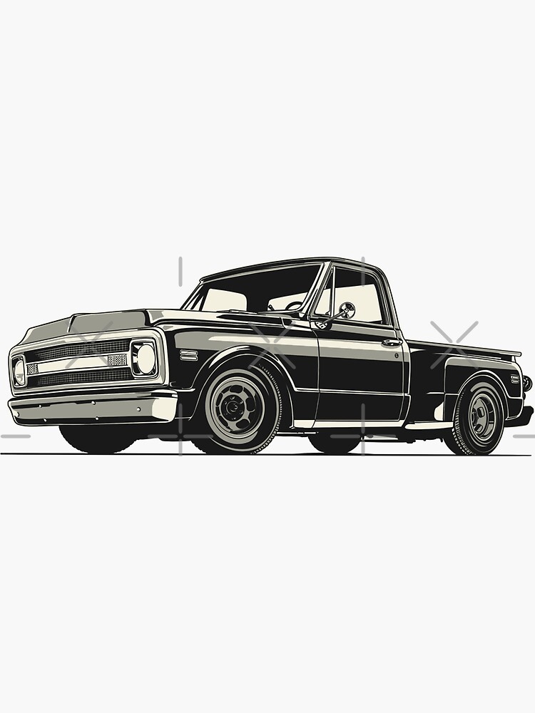 "Chevy c10 Stepside" Sticker for Sale by Prismadp | Redbubble