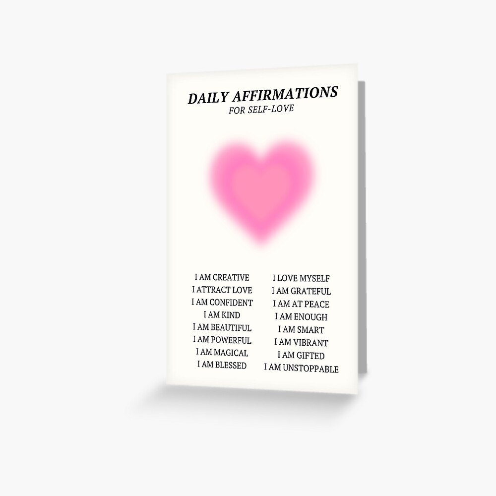 "Daily Affirmations for Self Love Pink Aura Heart" Poster for Sale by ...