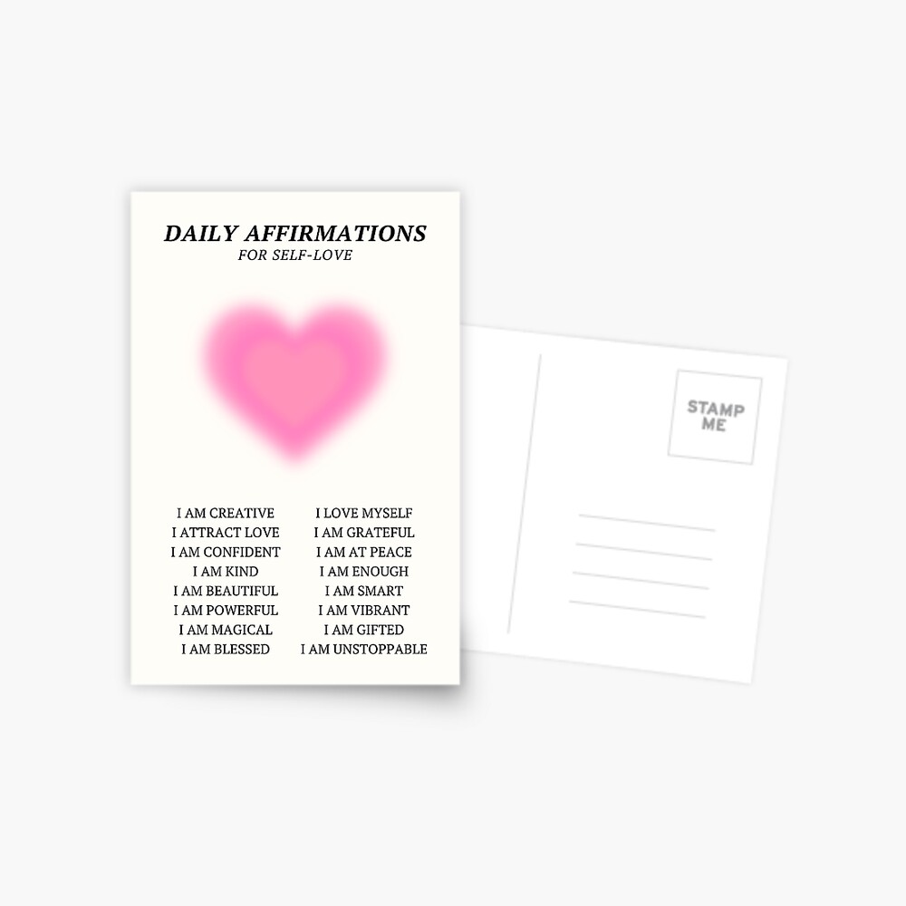 "Daily Affirmations for Self Love Pink Aura Heart" Poster for Sale by ...