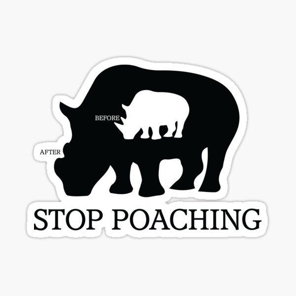 "Stop Poaching" Sticker by DD-Causes | Redbubble