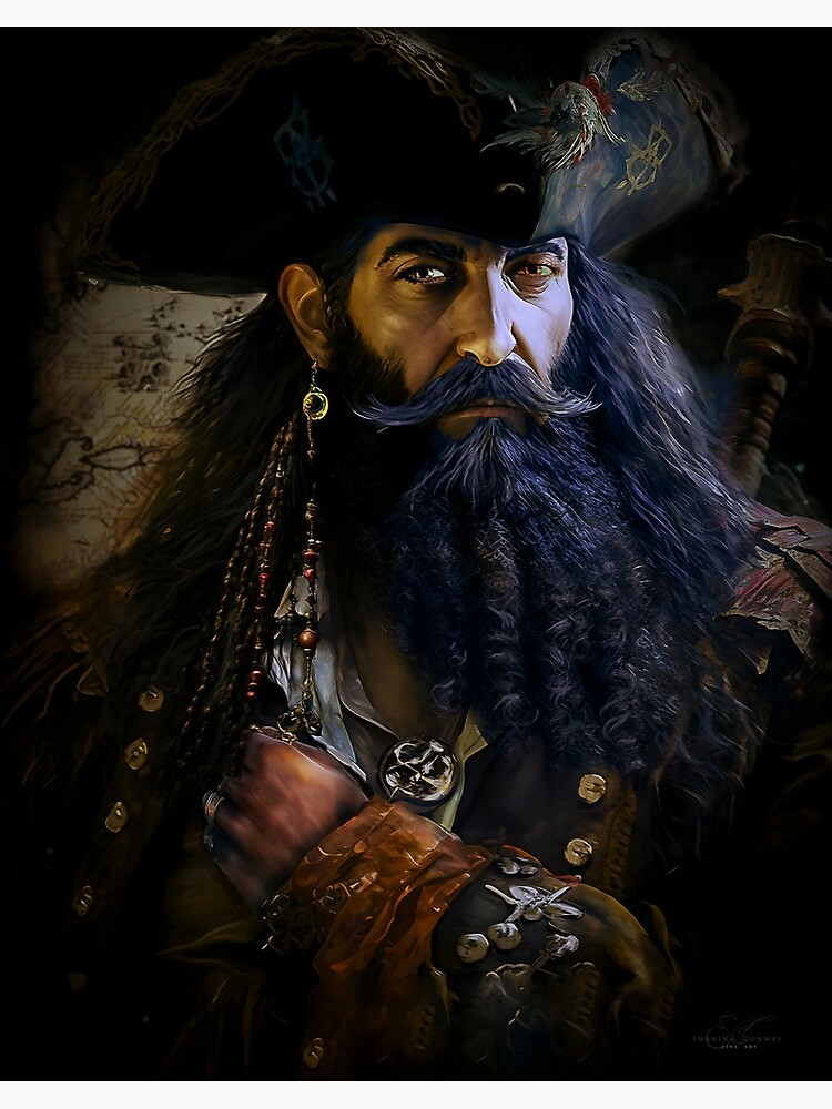 "Blackbeard the Pirate Edward Teach" Art Board Print for Sale by ...
