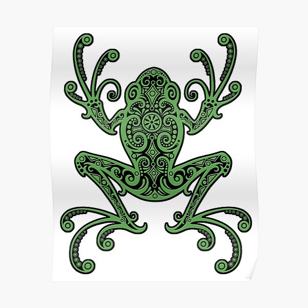 "Intricate Green and Black Tree Frog" Poster for Sale by JeffBartels ...
