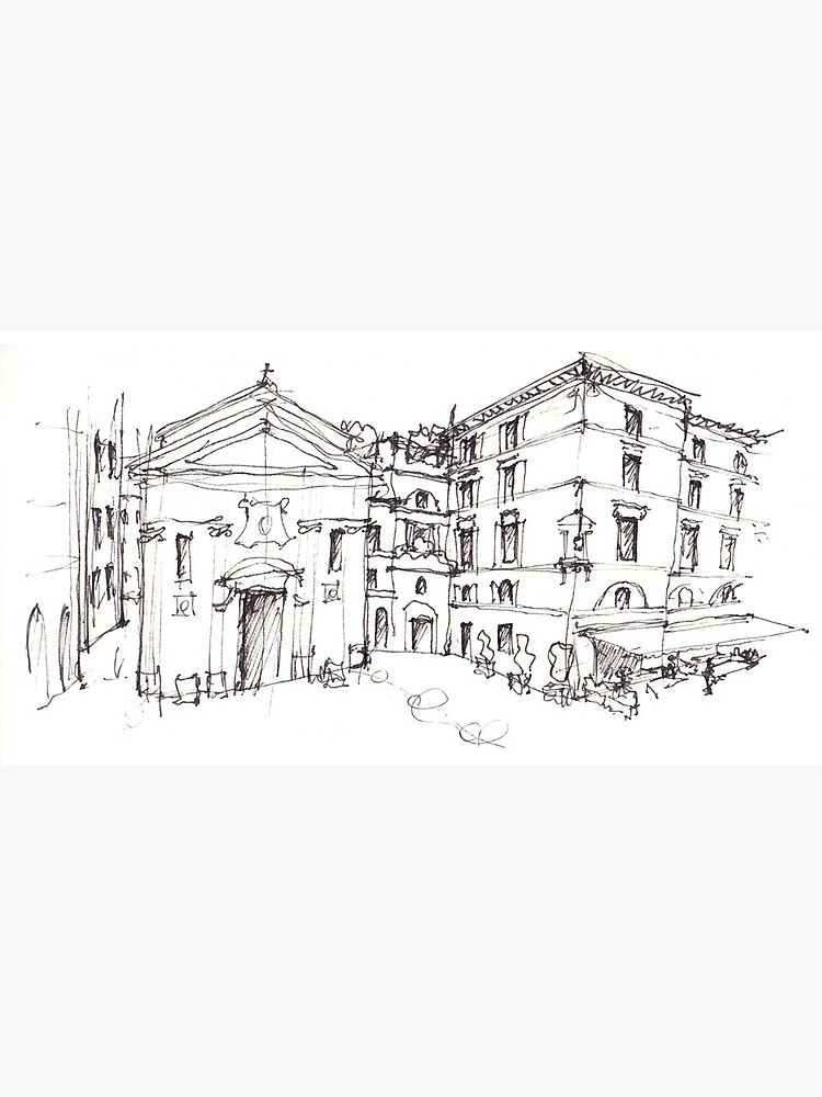 "Piazza Sketch (white)" Art Print for Sale by acceberwokfel | Redbubble