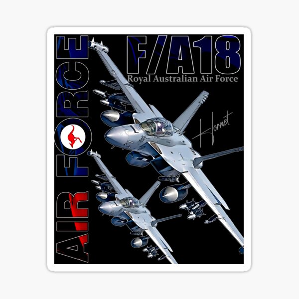 "RAAF Australian Air Force FA18 Hornet Fighterjet" Sticker for Sale by ...
