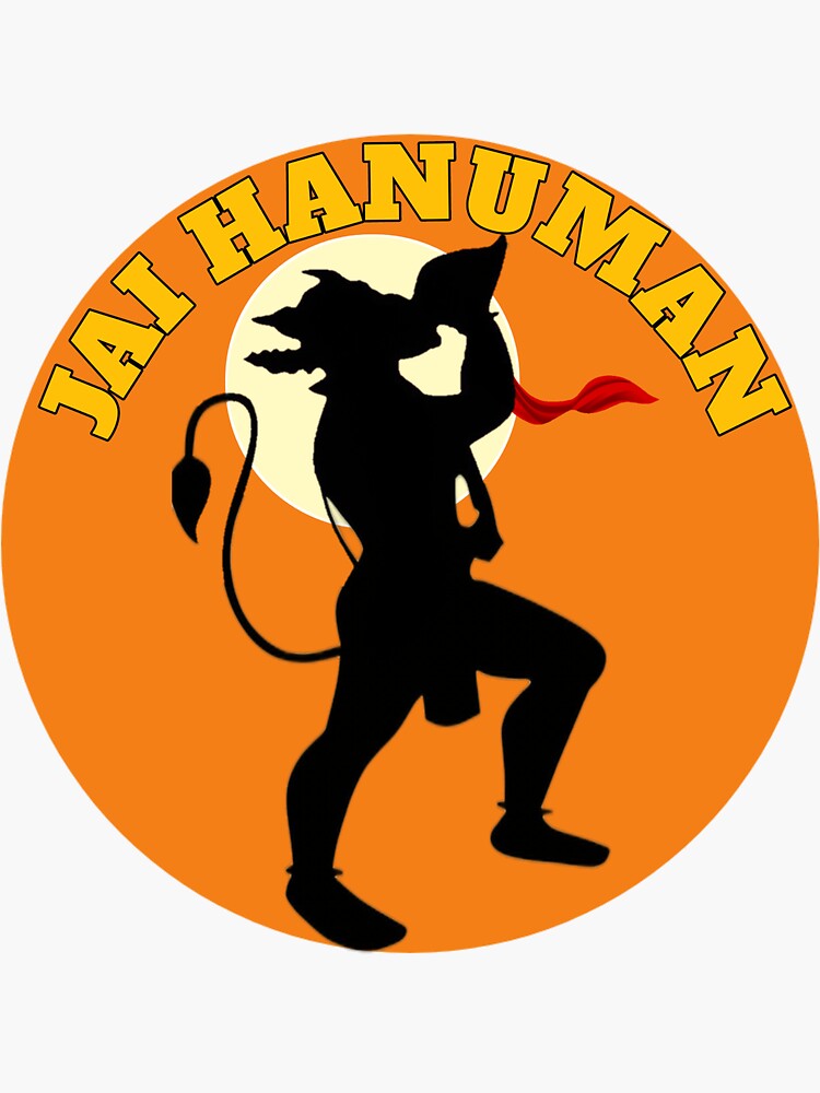 "Lord Hanuman god hanuman bhagwan Hanuman saffron colour " Sticker for ...