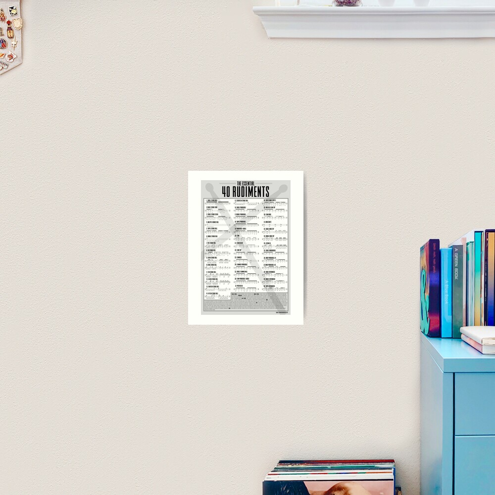 "The Essential 40 Rudiments Chart For Drummers Grey" Poster for Sale by ...
