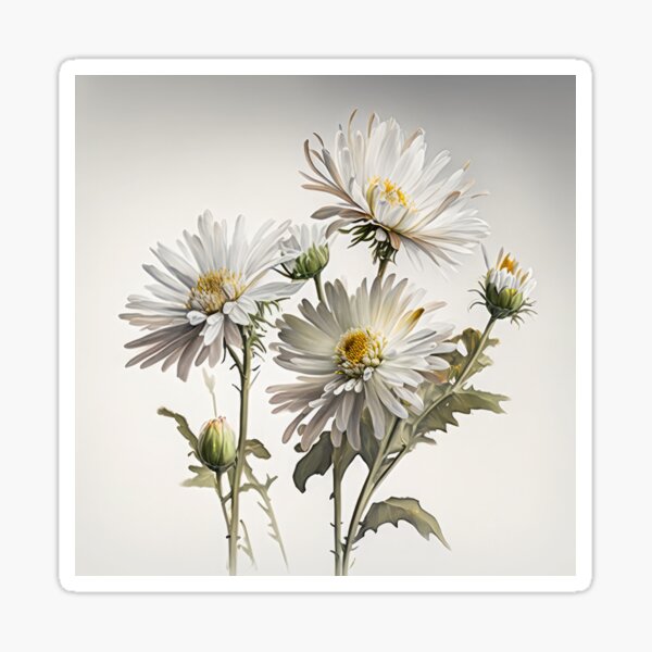 "Aster Flowers " Sticker for Sale by brandonv111 | Redbubble