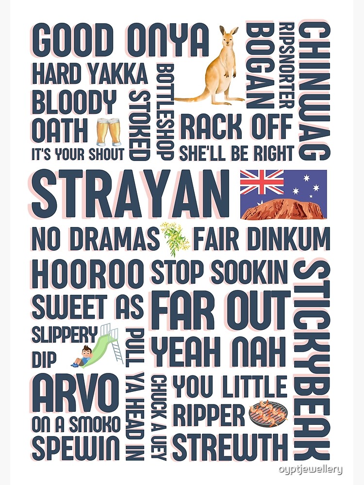 "Australia slang - Strayan - Fair dinkum - Aussie sayings" Greeting ...