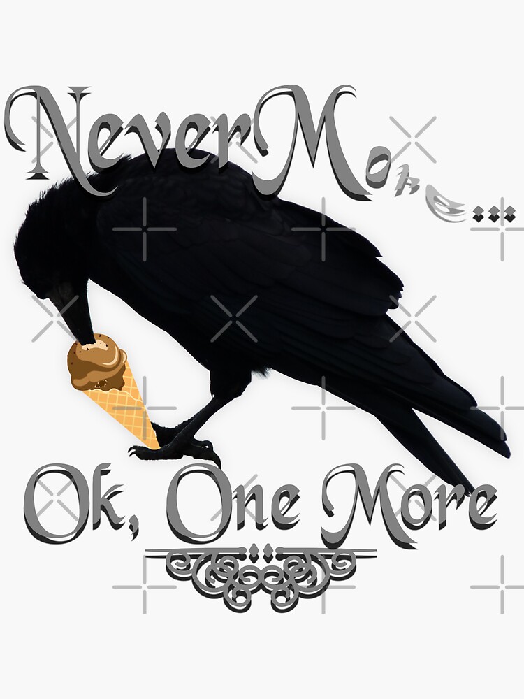 "Nevermore Raven with Ice Cream Cone" Sticker by NoBonesLife | Redbubble