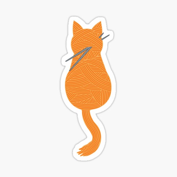 "Cute Knitting Kitten For Cat and Knitting Lovers" Sticker for Sale by ...