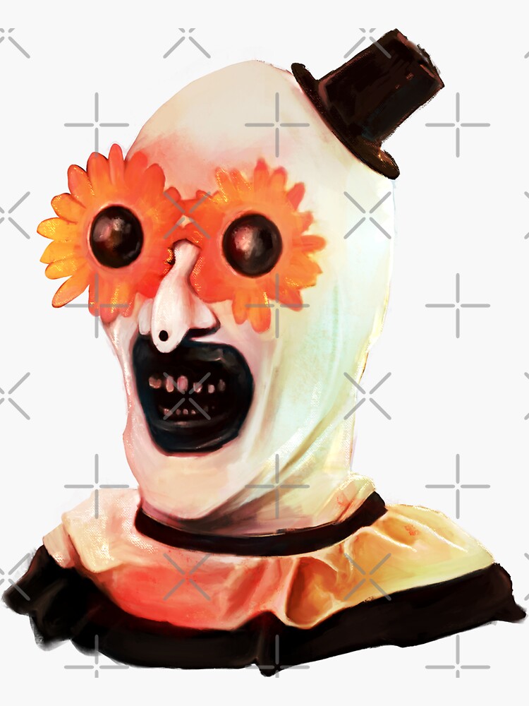 Art The Clown The Creepy Withe Flower Glasses Sticker For Sale By Trentnin Redbubble