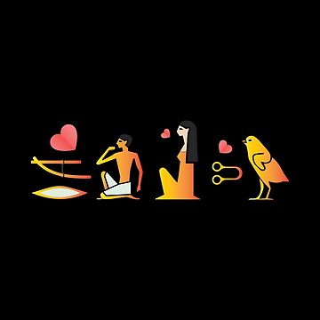 "I love you in ancient Egyptian hieroglyphics" Sticker for Sale by ...