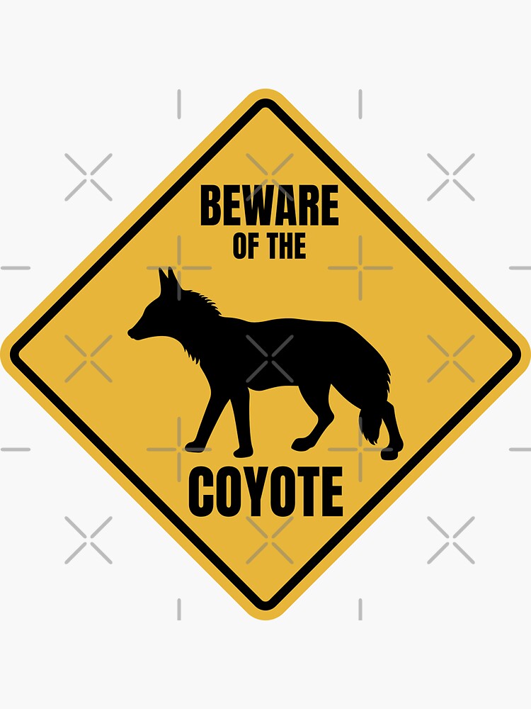 "Coyote Prairie Wolf Road Sign" Sticker for Sale by GEEK-FACTORY-EU ...
