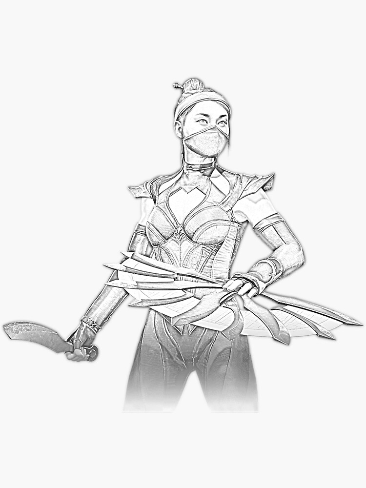 "Kitana Hand Sketch Design" Sticker for Sale by Haleem11 | Redbubble