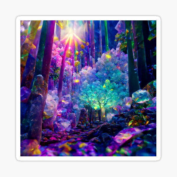 "Crystal Forest Magic" Sticker for Sale by CharlesScottArt | Redbubble