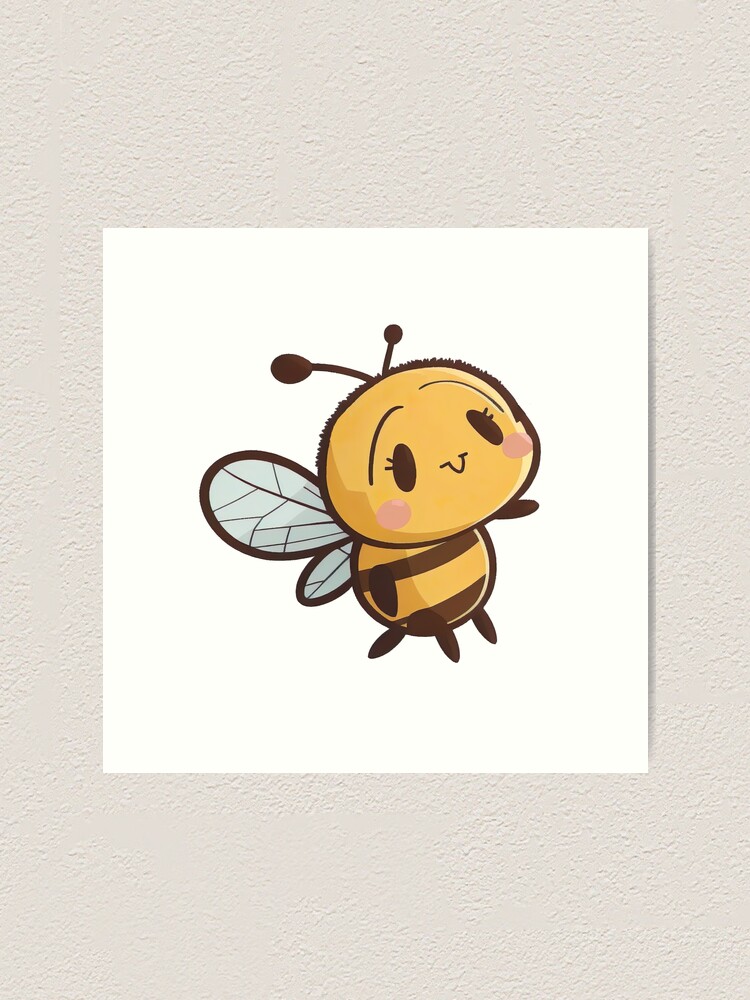 "Bee Cute Kawaii Chibi Cartoon Honey Bee Hand Drawn Illustration" Art ...