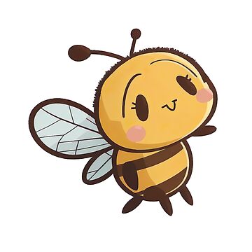 "Bee Cute Kawaii Chibi Cartoon Honey Bee Hand Drawn Illustration" Art ...