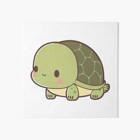 "Turtle Cute Kawaii Chibi Cartoon Hand Drawn Illustration" Art Board ...
