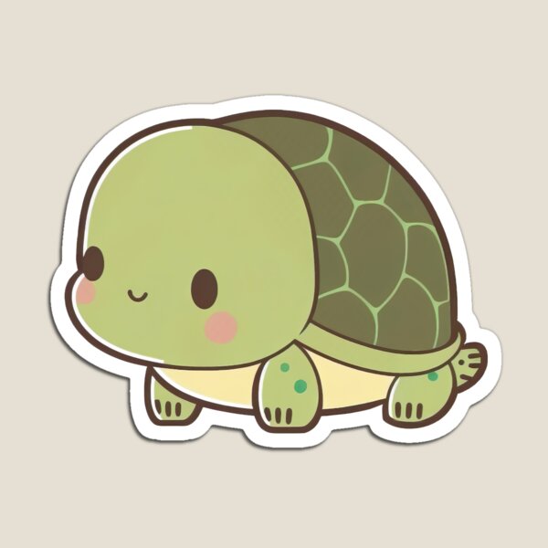 "Turtle Cute Kawaii Chibi Cartoon Hand Drawn Illustration" Magnet for ...