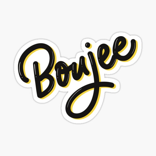 "Boujee sticker - black/yellow" Sticker for Sale by kshu | Redbubble
