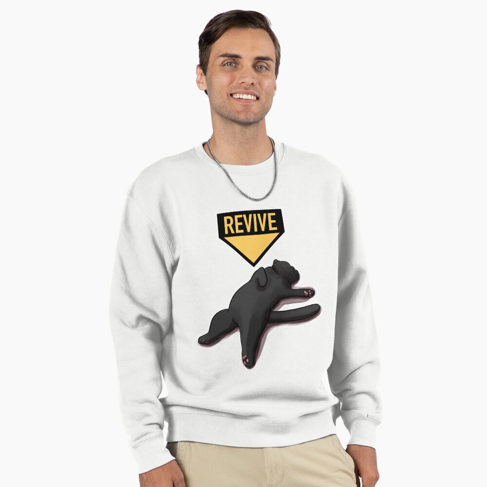 "Revive Cat (Black)" Sticker for Sale by FluffballDesign | Redbubble