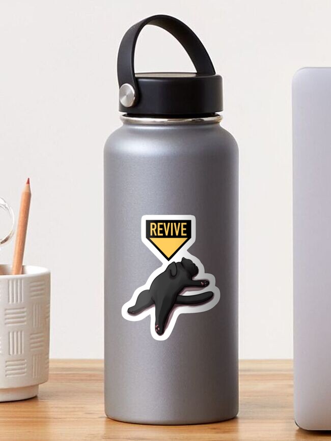 "Revive Cat (Black)" Sticker for Sale by FluffballDesign | Redbubble