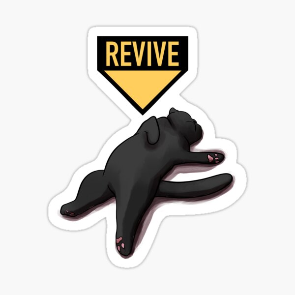 "Revive Cat (Black)" Sticker for Sale by FluffballDesign | Redbubble