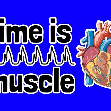 "Time is Muscle with Heart Illustration" Sticker for Sale by artsy ...