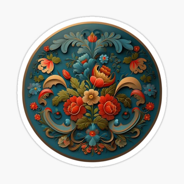 " Norwegian Blue Telemark Rosemaling" Sticker for Sale by bestsalernow ...