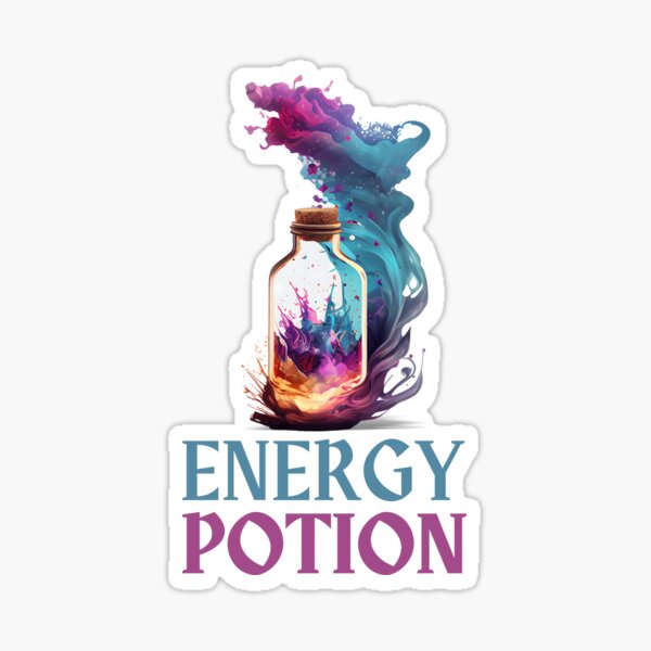 "Magic Energy Potion Bottle" Sticker for Sale by FiveIntentions | Redbubble