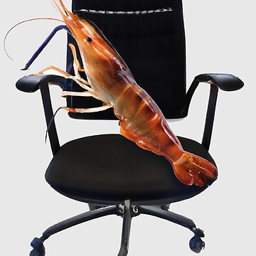 "Funny meme of the shrimp sitting in an office desk chair" Sticker for ...