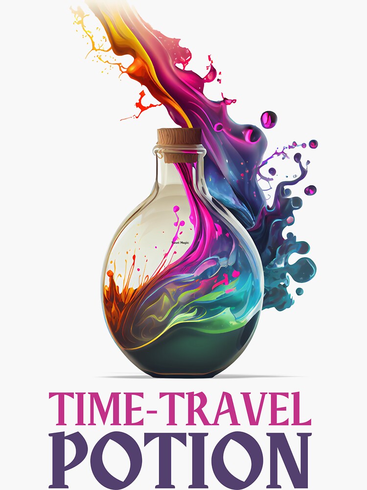 "Magic Time-travel Potion Bottle" Sticker for Sale by FiveIntentions ...