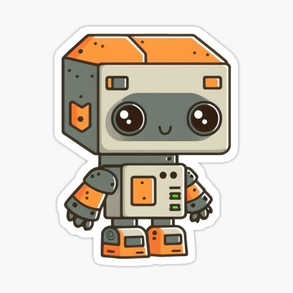 "Robot Cute Kawaii Chibi Cartoon Hand Drawn Illustration" Sticker for ...