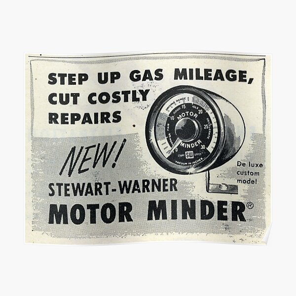 "1950s Stewart Warner Motor Minder " Poster for Sale by taspaul | Redbubble
