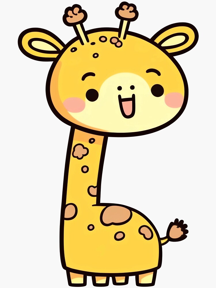 "Minimalist short legs Giraffe" Sticker for Sale by CutePlanetEarth ...