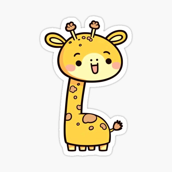 "Minimalist short legs Giraffe" Sticker for Sale by CutePlanetEarth ...