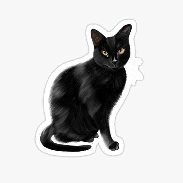 "Black Cat (Nyx)" Sticker for Sale by lucykan | Redbubble