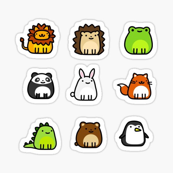 "Cute Animal Doodle Sticker 9 Pack Combo of all my animal doodles ...
