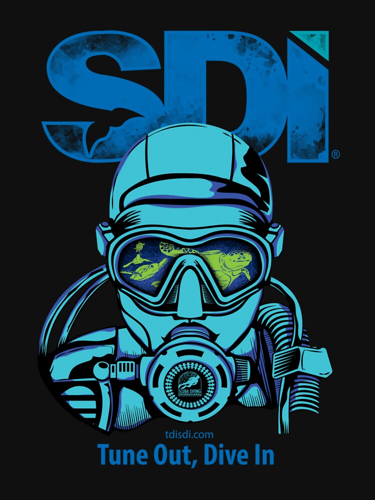 "Scuba Diving International (SDI)- Tune Out, Dive In" Premium T-Shirt for Sale by Shop-SDI ...