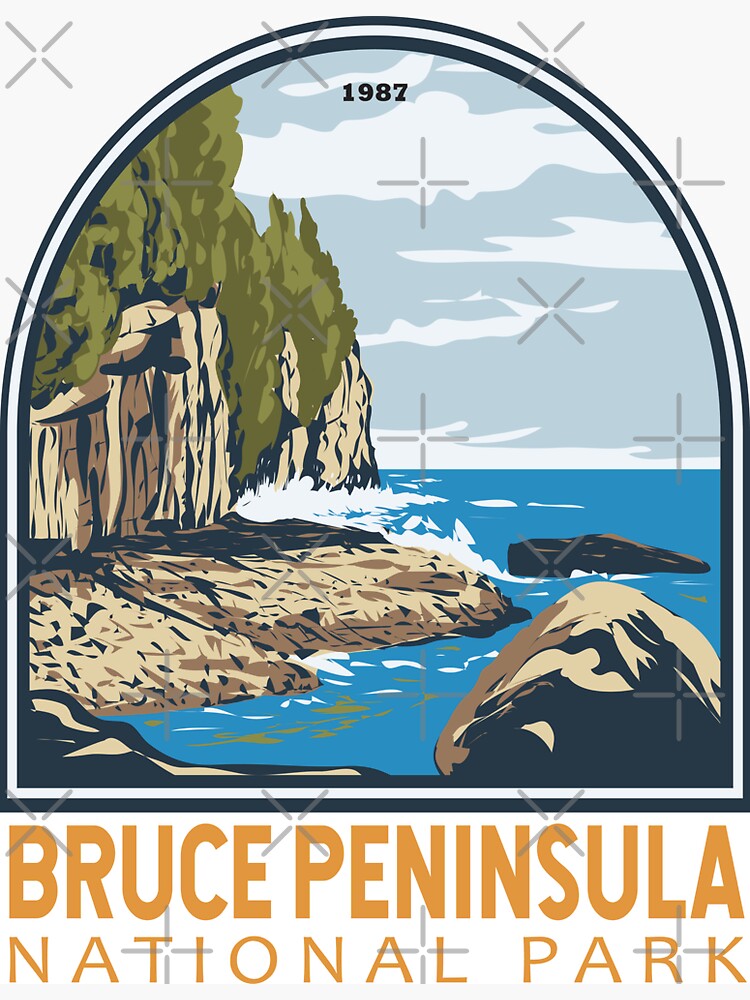 "Bruce Peninsula National Park Canada Vintage Emblem" Sticker for Sale ...