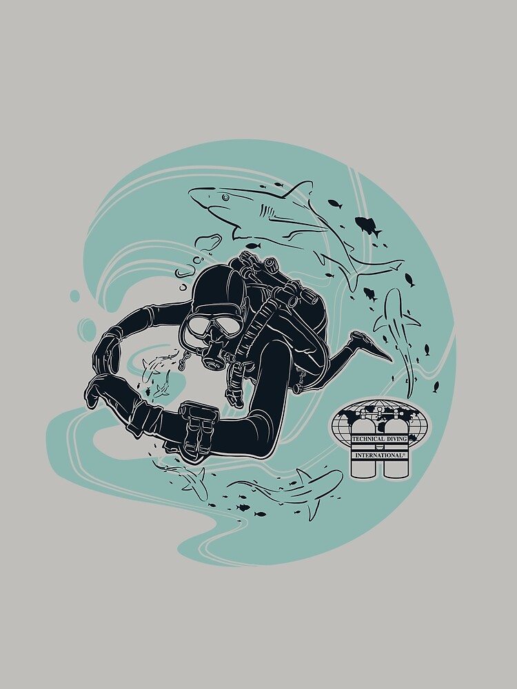 "Technical Diving International (TDI) - Shark Tech Diver" T-shirt for ...