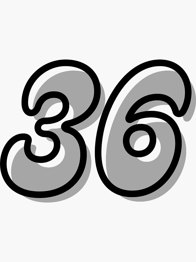 "Number 36" Sticker for Sale by mankindvm | Redbubble