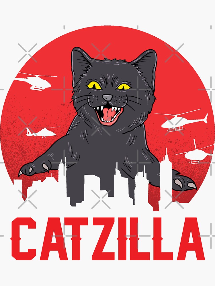 "Catzilla - For fans of godzilla and cats !" Sticker for Sale by ...