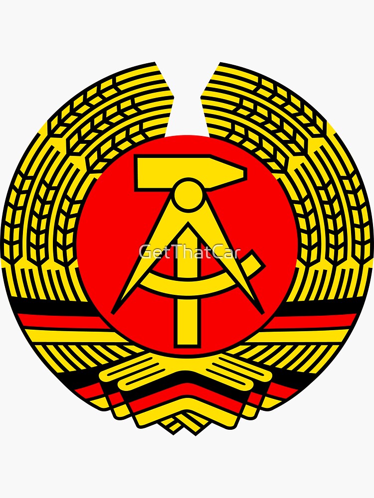 "GDR coat of arms (stylized)" Sticker by GetThatCar | Redbubble