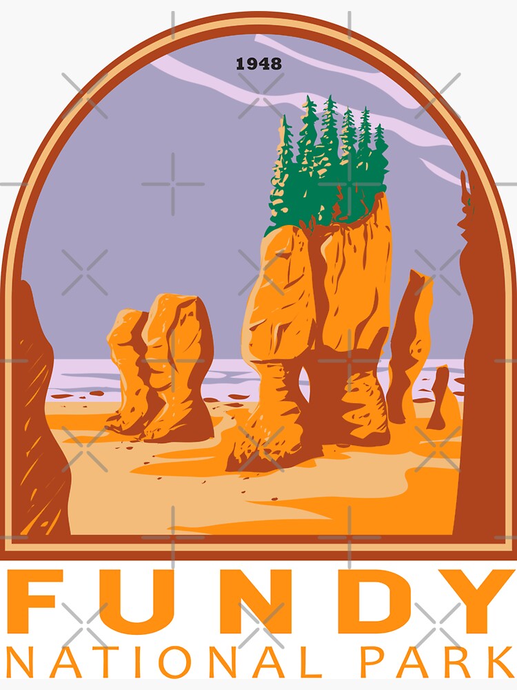 "Fundy National Park Canada Vintage Emblem" Sticker for Sale by ...